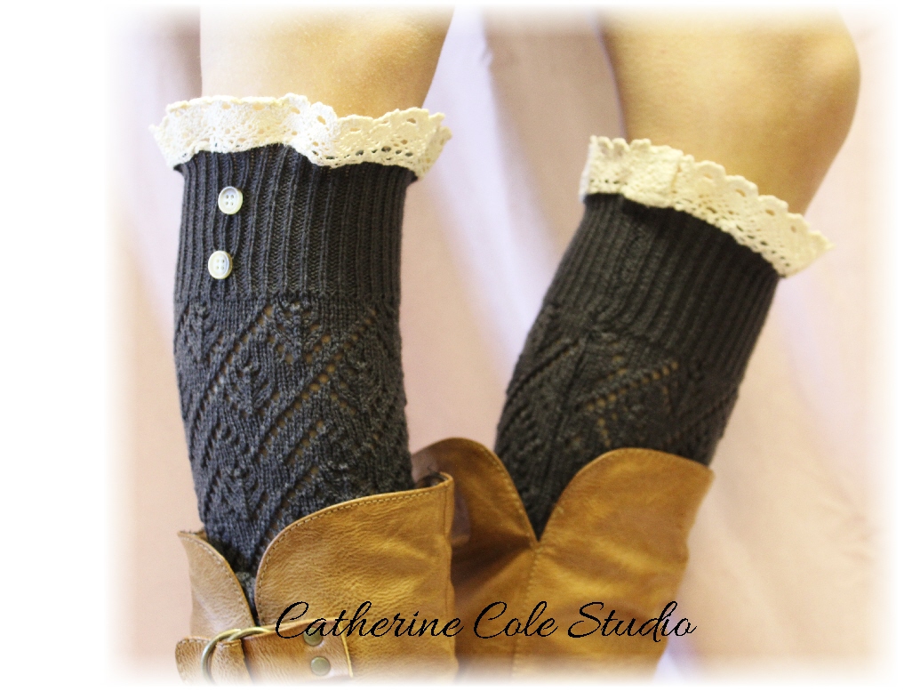 Luxury And Lace In Charcoal Grey, A Delicate And Comfy Lace Legwarmer ...